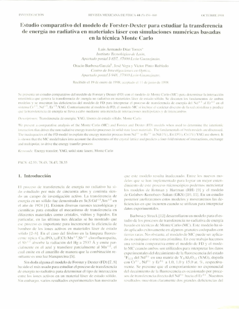 Estudio comparativo dclmodclo de Forster