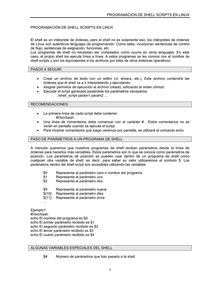 Programacion de Shell en linux