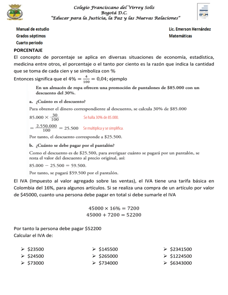 PORCENTAJE El Concepto De Porcentaje Se Aplica En Diversas PORCENTAJE El Concepto De Porcentaje Se Aplica En Diversas