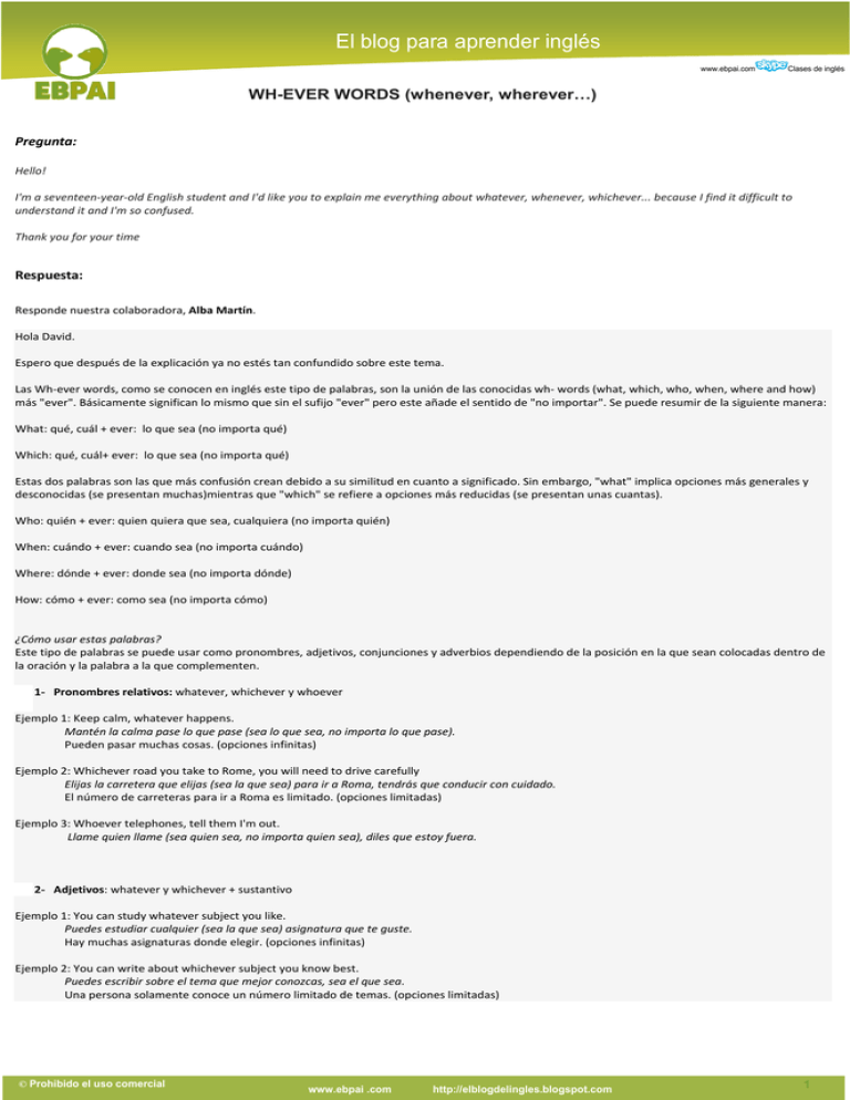 El blog para aprender inglés