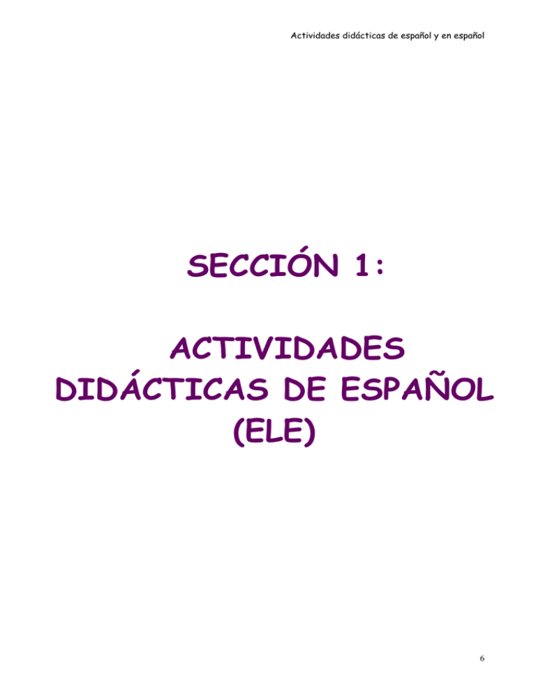 sección 1: actividades didácticas de español (ele)