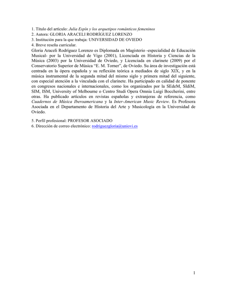 Julia Espín y los arquetipos románticos femeninos