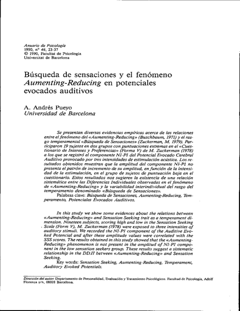 Aumenting-Reducing en potenciales