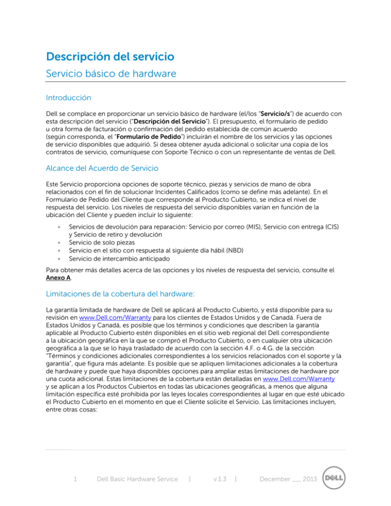 Descripción del servicio