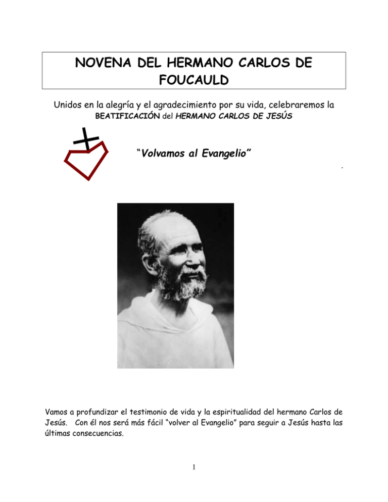 NOVENA DEL HERMANO CARLOS DE FOUCAULD