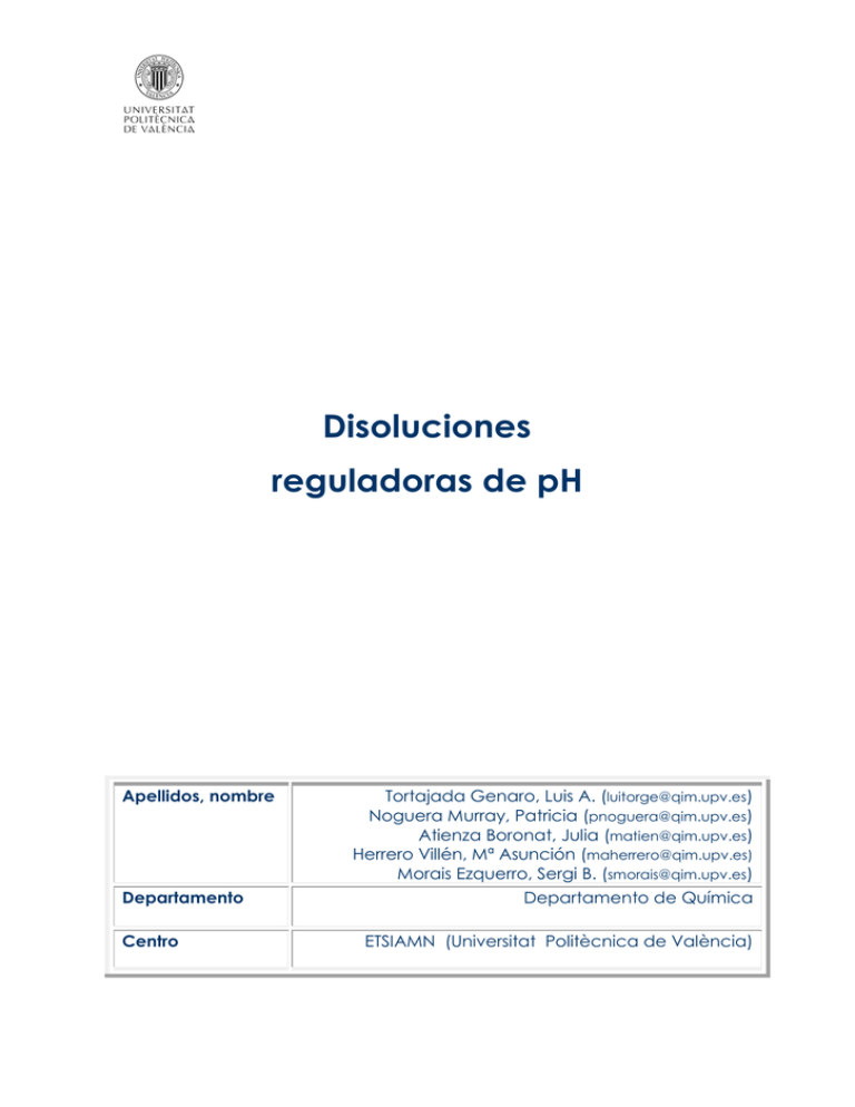 Disoluciones reguladoras de pH