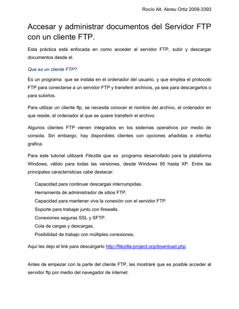 Acceder al servidor FTP por medio de un cliente FTP