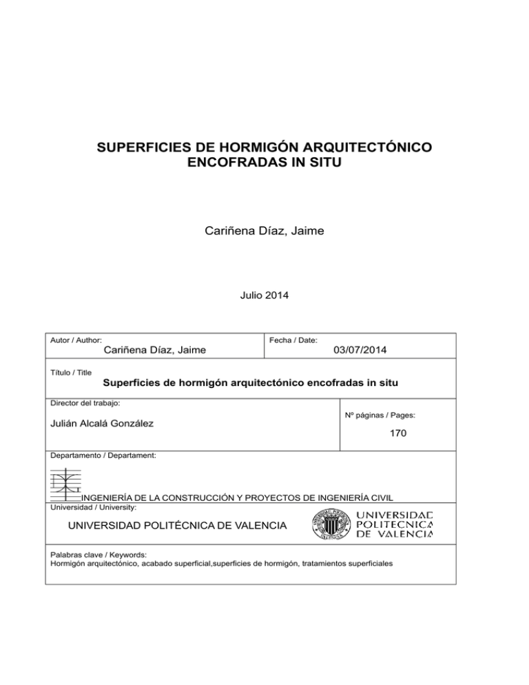 superficies de hormigón arquitectónico encofradas in situ