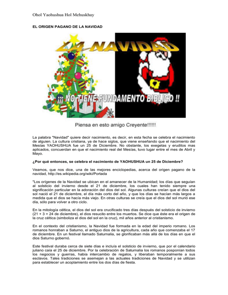 el origen pagano de la navidad