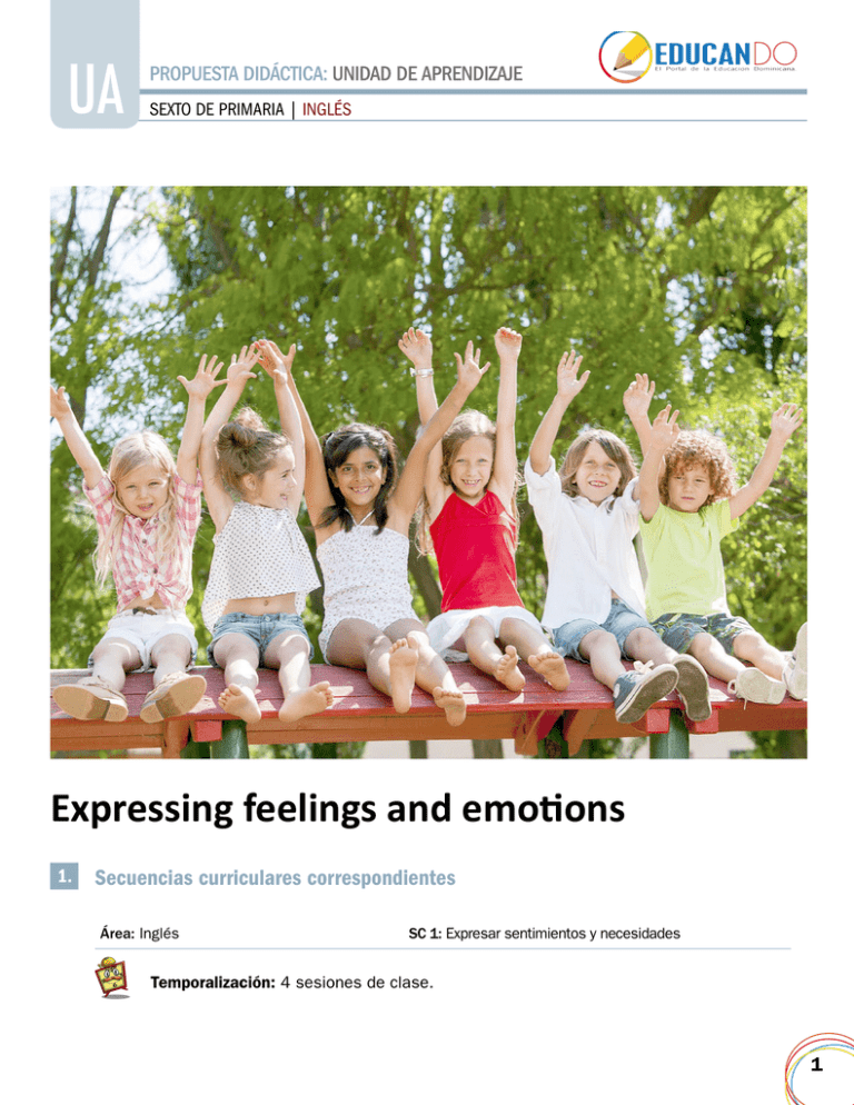 Unidad de Aprendizaje: Expresando Sentimientos en Inglés (6to Primaria)