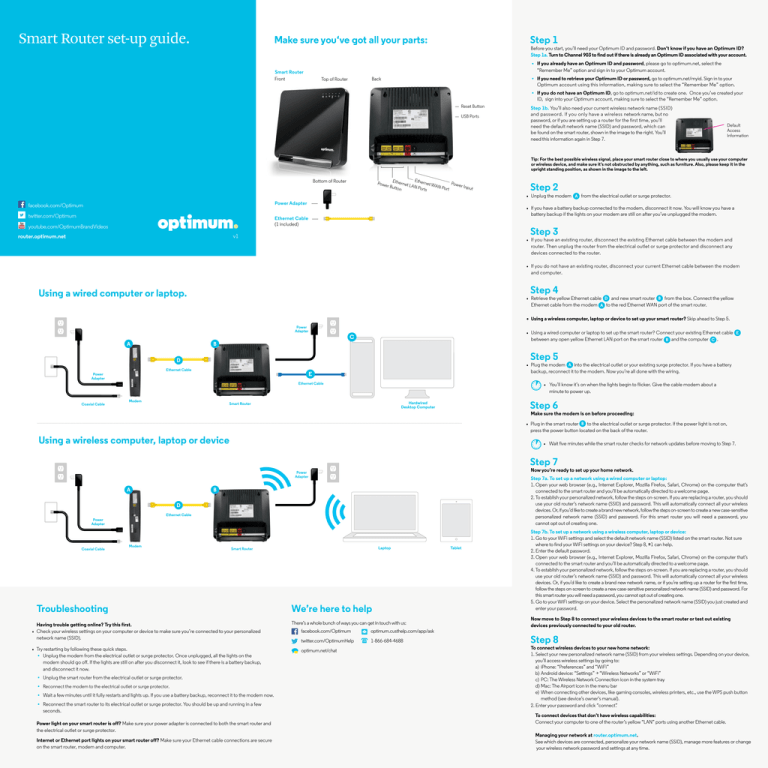 Smart Router set-up guide.