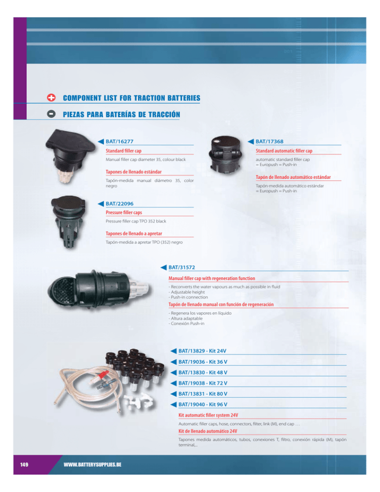 filling caps - Battery Supplies