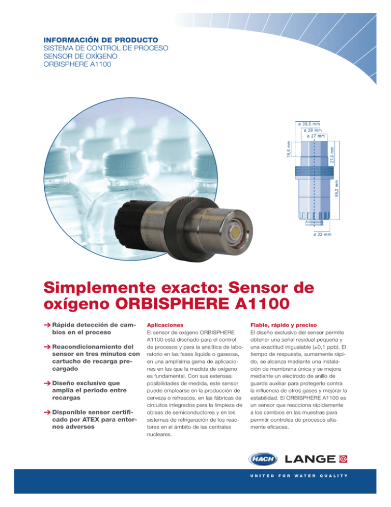 Simplemente exacto: Sensor de oxígeno ORBISPHERE A1100