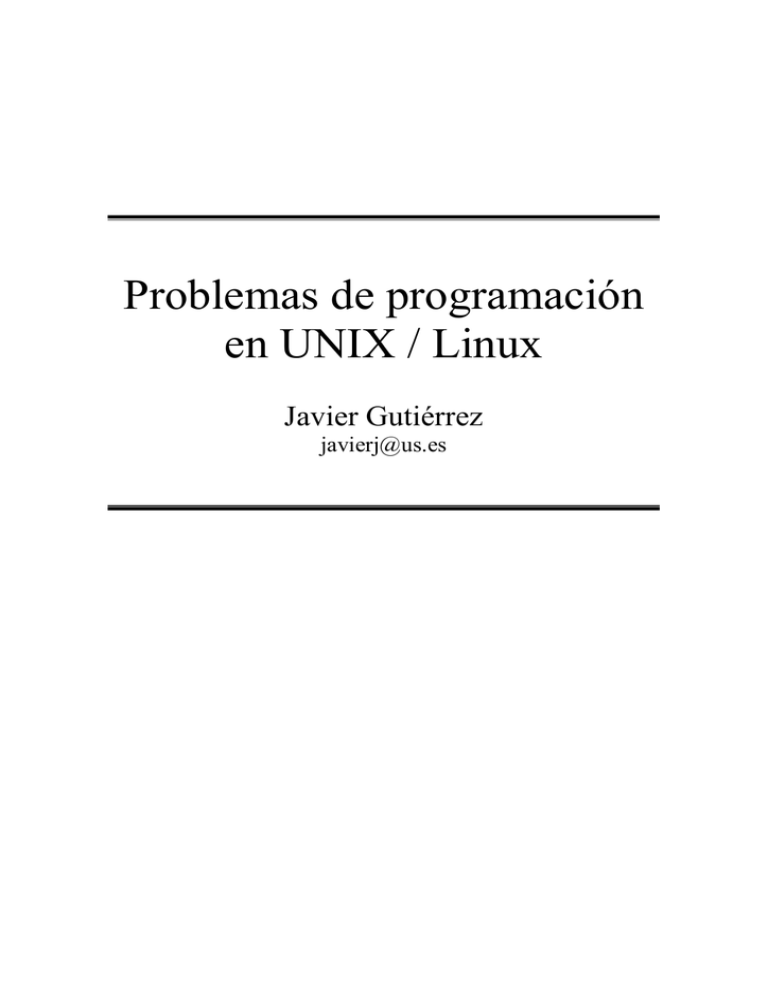 Problemas de programación en UNIX / Linux