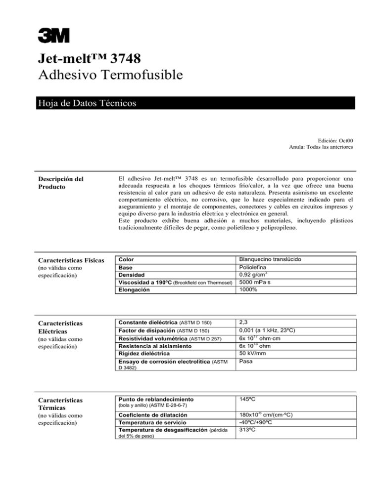 Jet-melt™ 3748 Adhesivo Termofusible