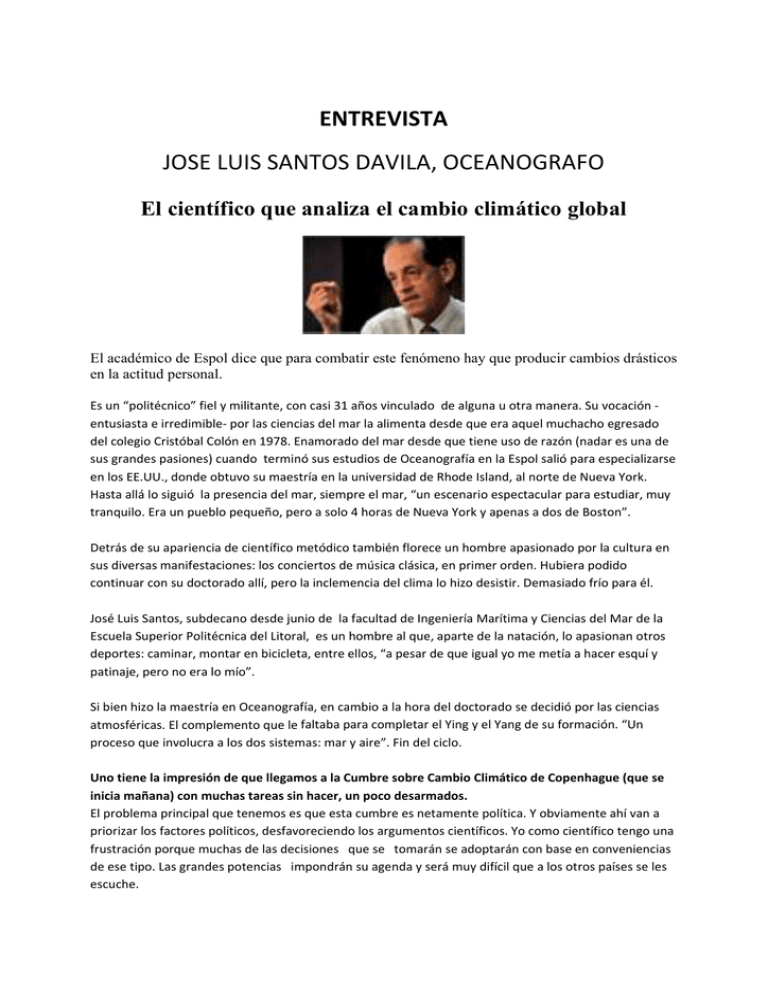 ENTREVISTA DR. JOSE LUIS SANTOS DAVILA