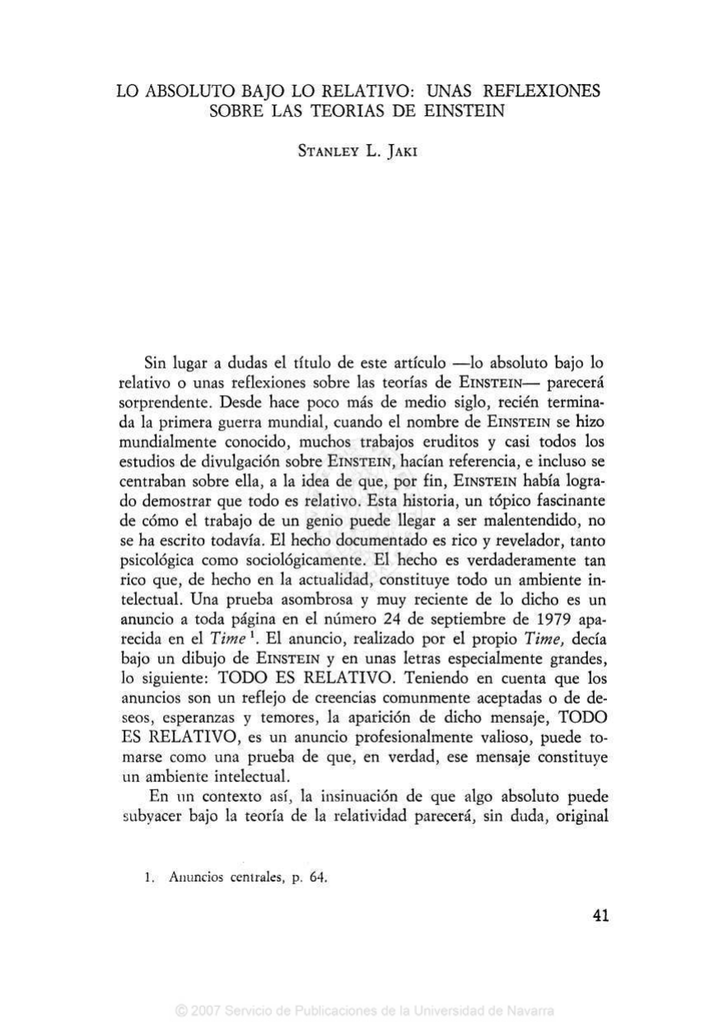 LO ABSOLUTO BAJO LO RELATIVO