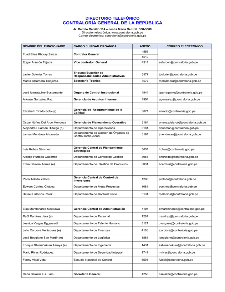 CONTRALORÍA GENERAL DE LA REPÚBLICA