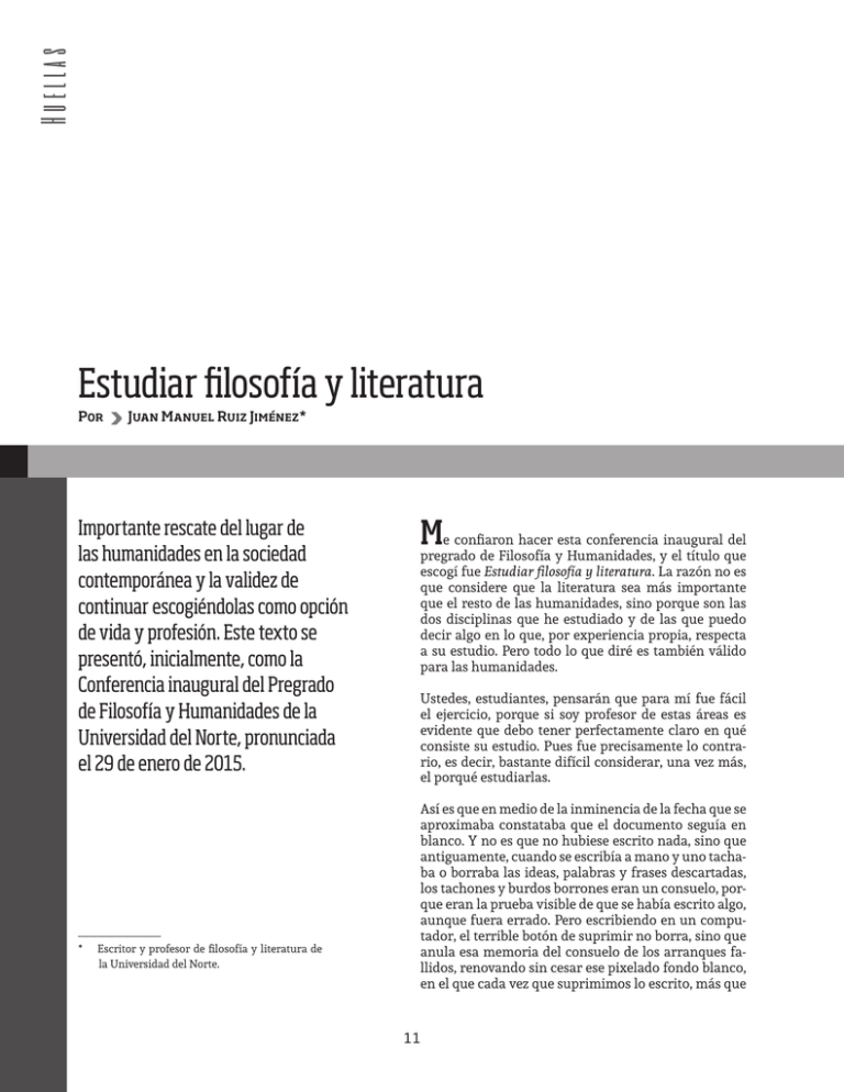Estudiar filosofía y literatura