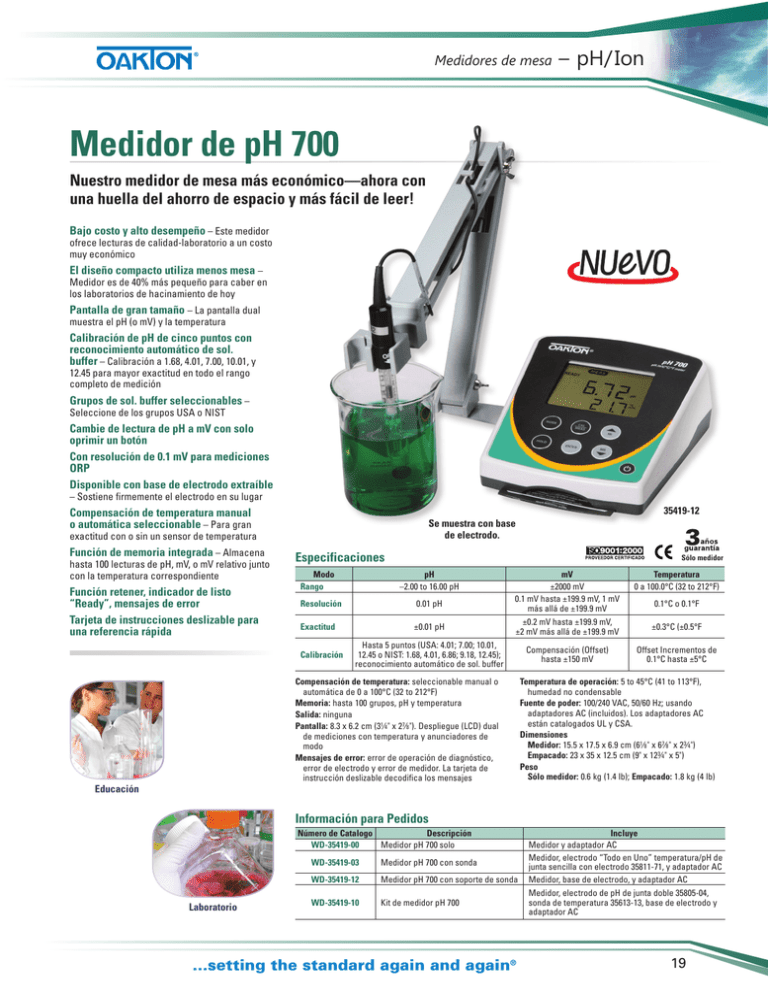 Medidor de pH 700