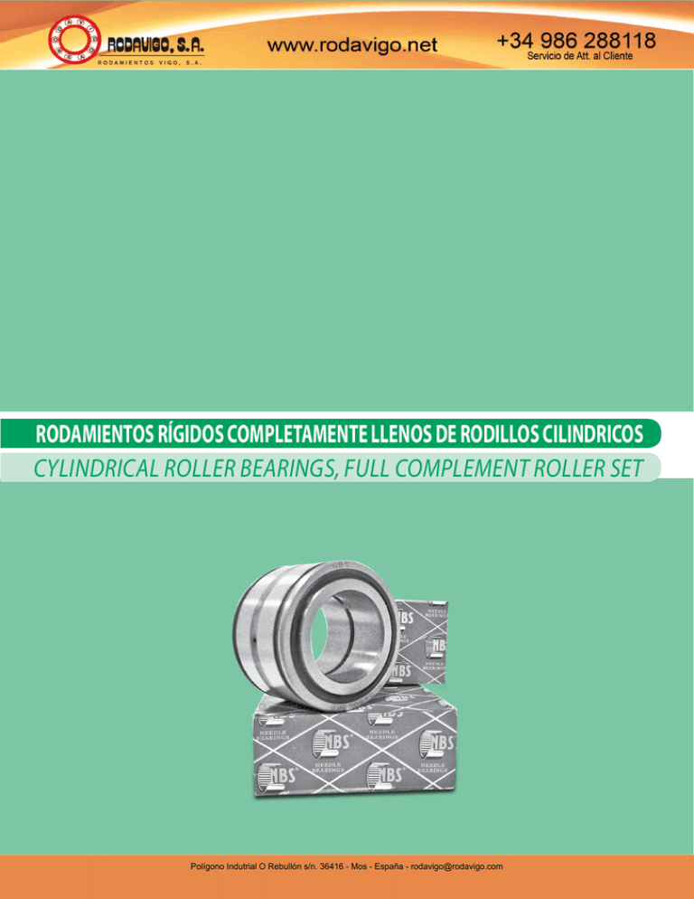 rodamientos rígidos completamente llenos de rodillos cilindricos