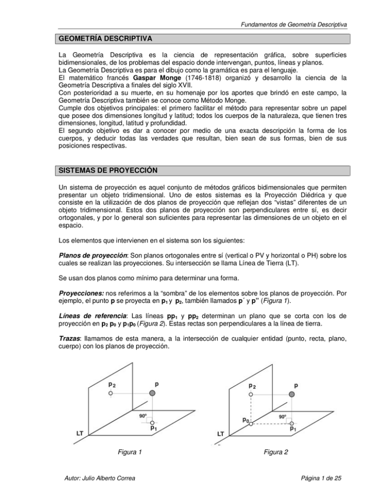 GEOMETRÍA DESCRIPTIVA SISTEMAS DE PROYECCIÓN