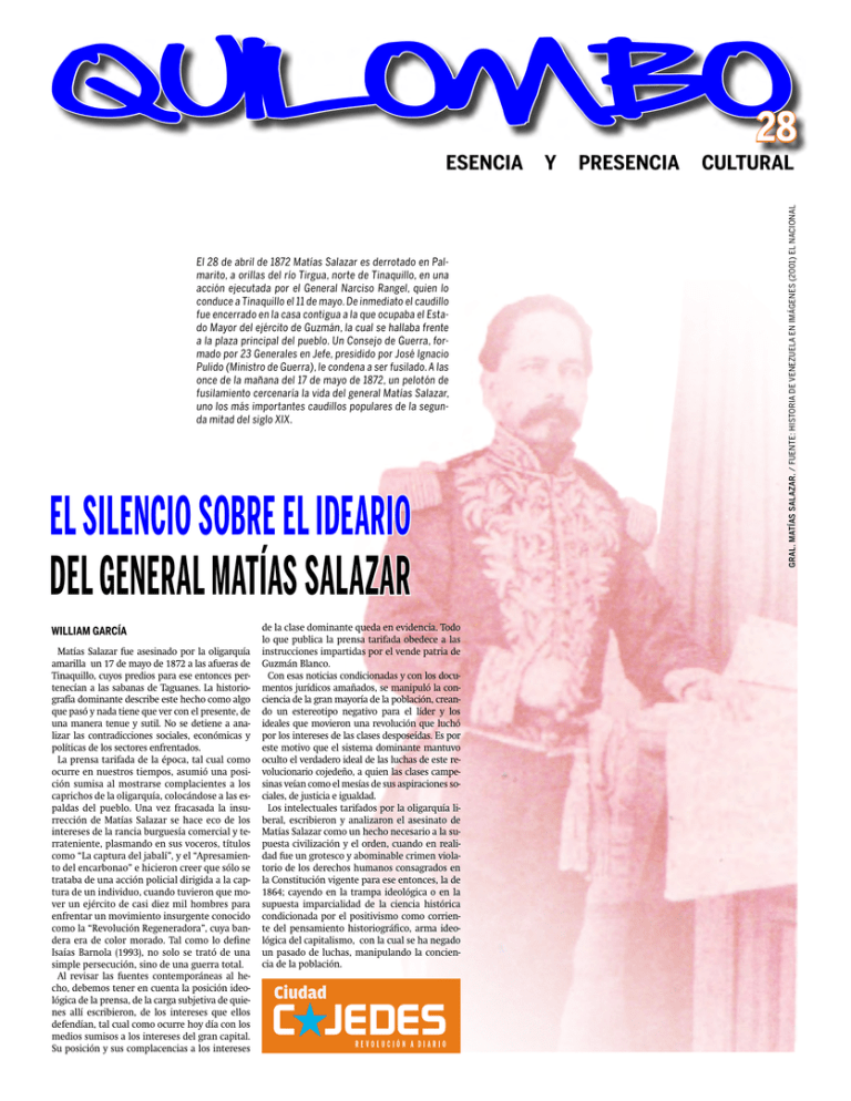 EL SILENCIO SOBRE EL IDEARIO DEL GENERAL MATÍAS SALAZAR