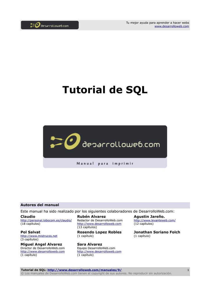 Tutorial De Sql 