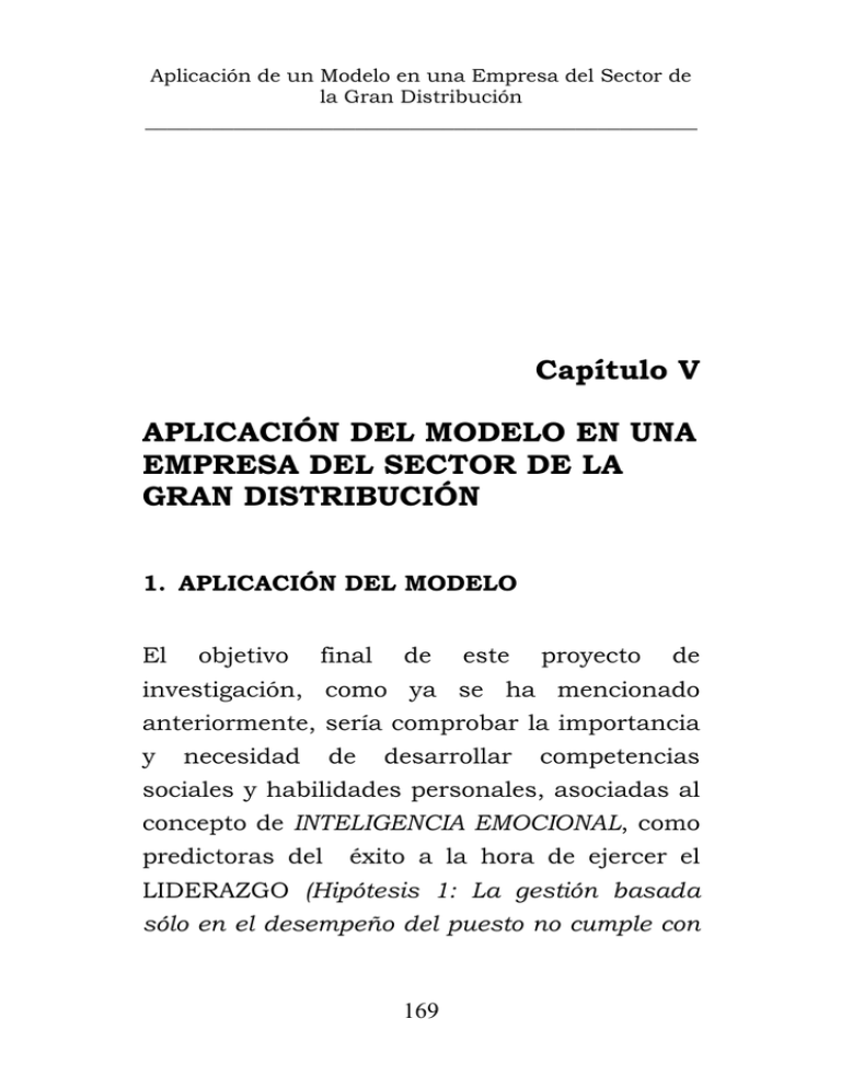 Capítulo V APLICACIÓN DEL MODELO EN UNA EMPRESA DEL