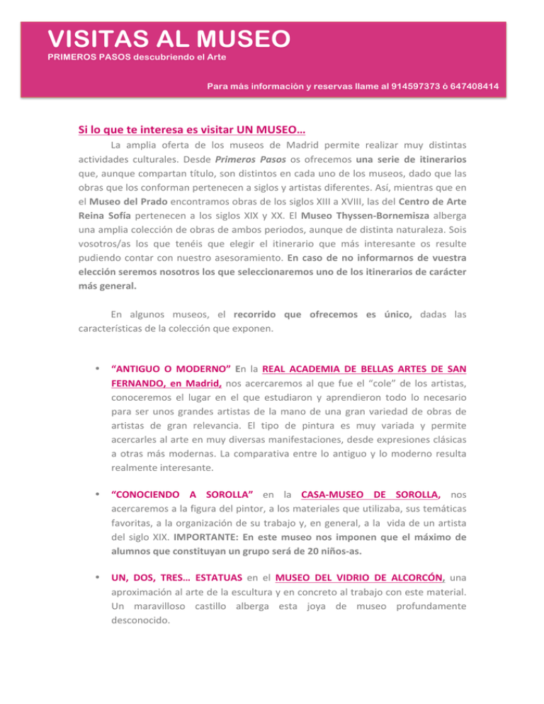 itinerarios visitas a museos