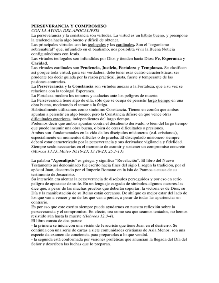 PERSEVERANCIA Y COMPROMISO CON LA AYUDA DEL