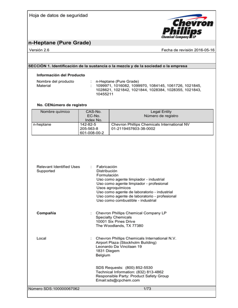 n-Heptane (Pure Grade) - Chevron Phillips Chemical