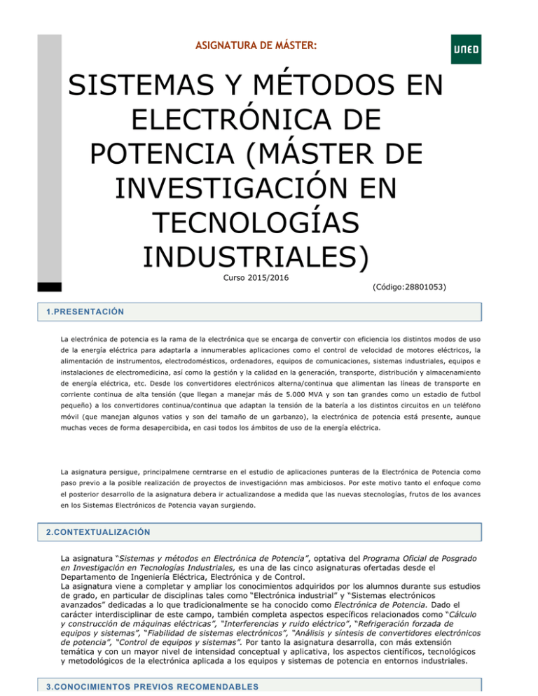 sistemas y métodos en electrónica de potencia