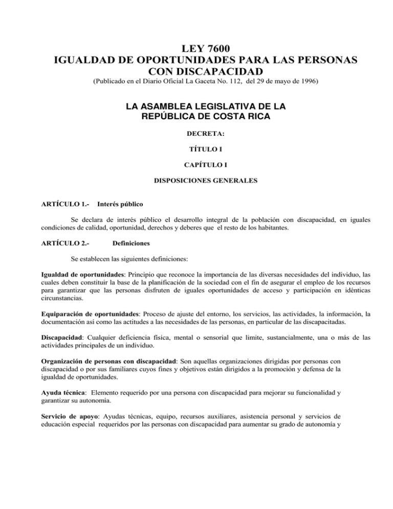 Ley N°7600