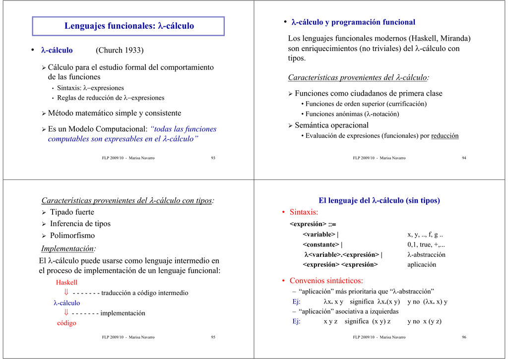 Lenguajes funcionales: λ
