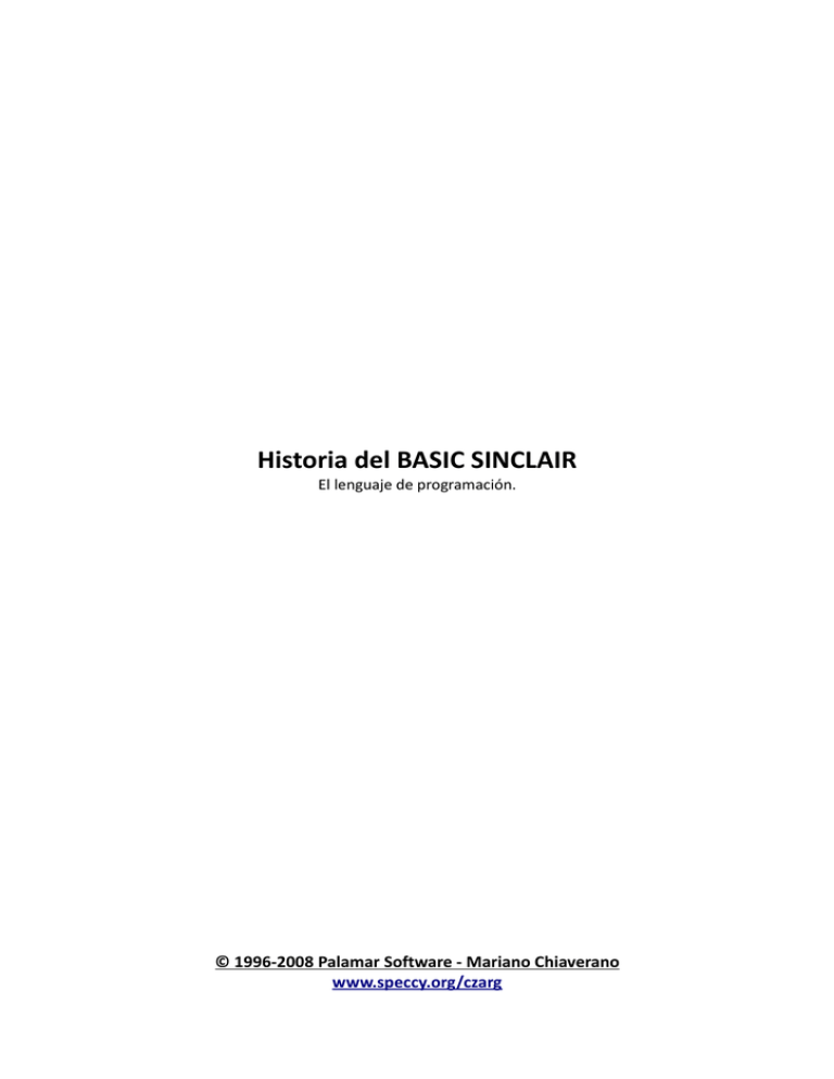 Historia del BASIC SINCLAIR - CZArg
