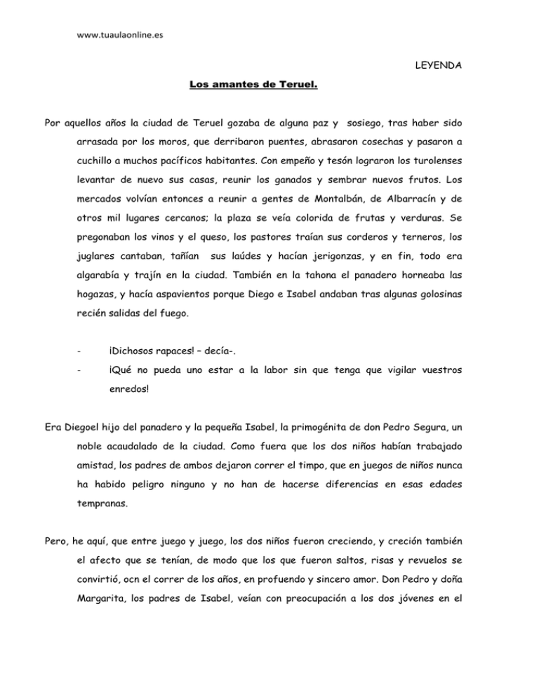 LEYENDA los amantes de Teruel