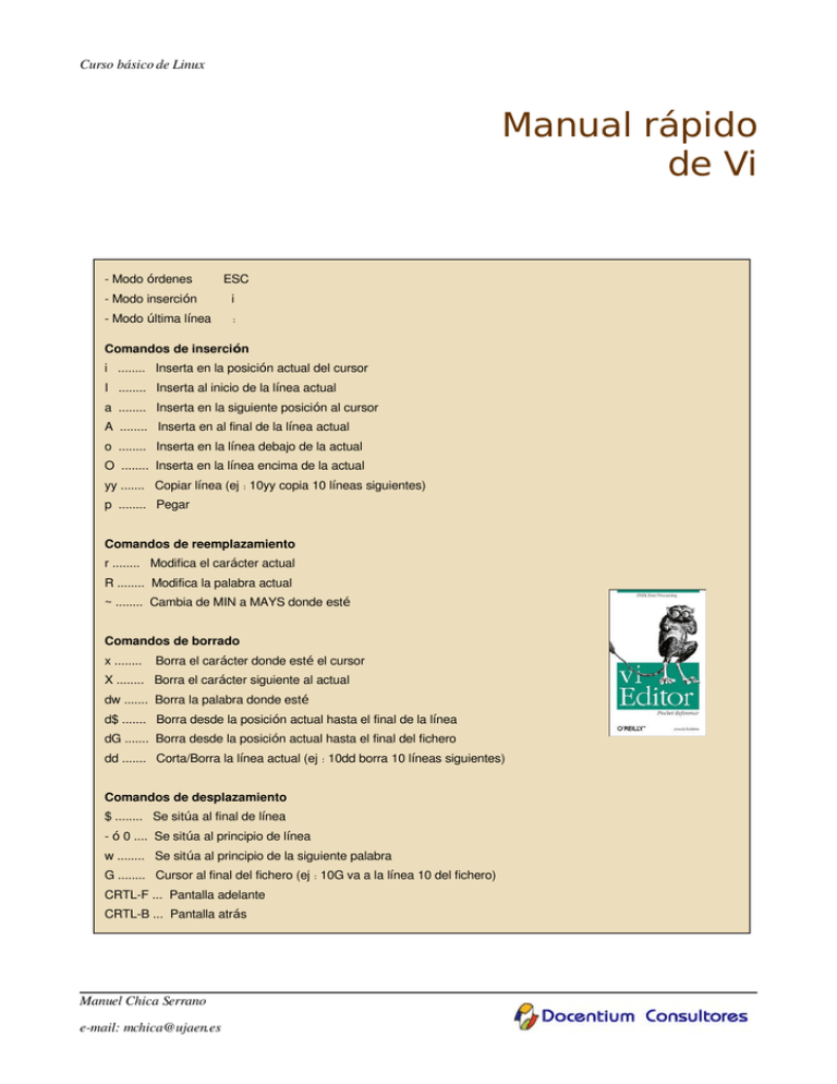 Manual rápido de Vi