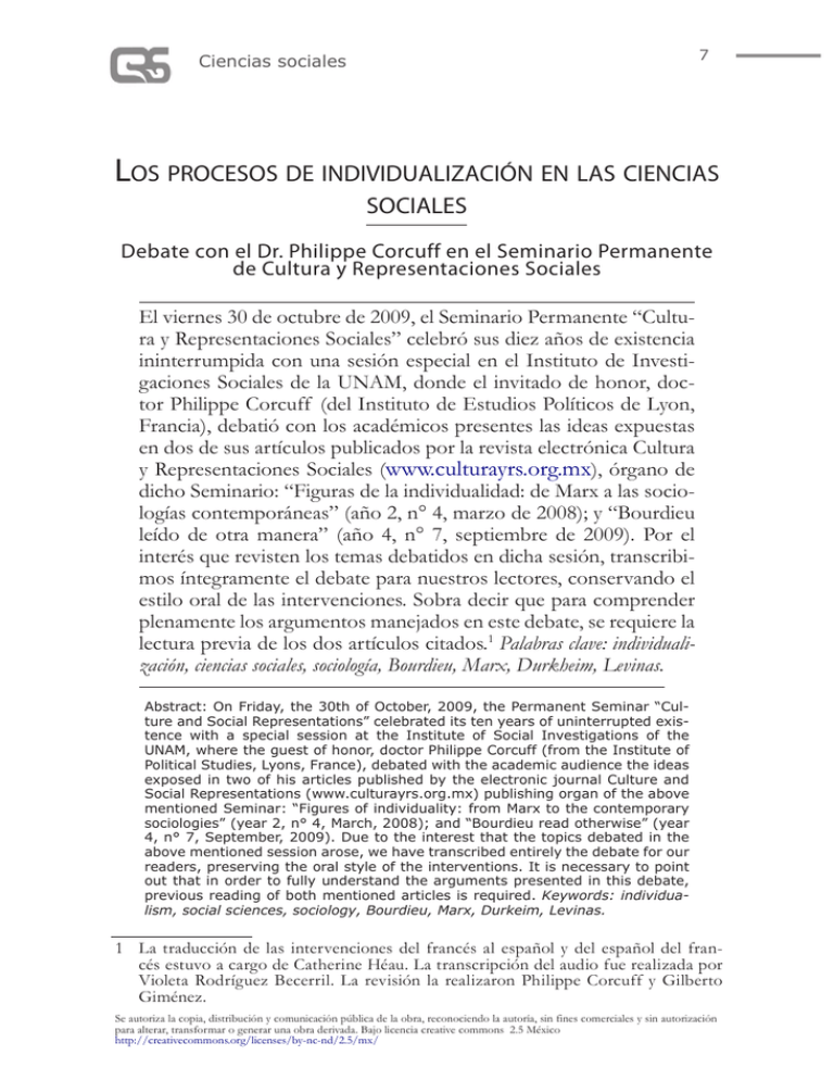 Los procesos de individualización en las ciencias sociales