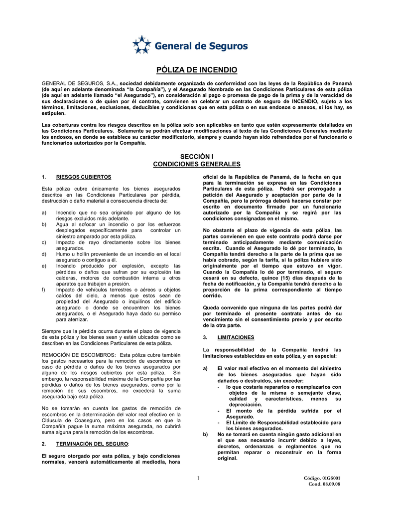 POLIZA DE INCENDIOS
