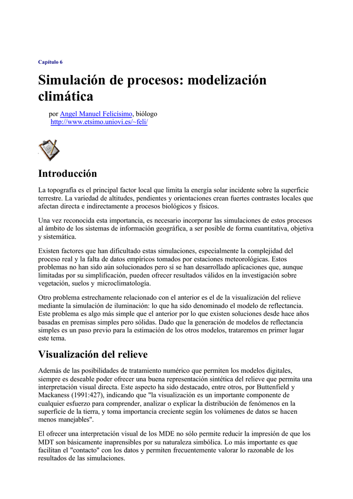 Simulación de procesos: modelización climática