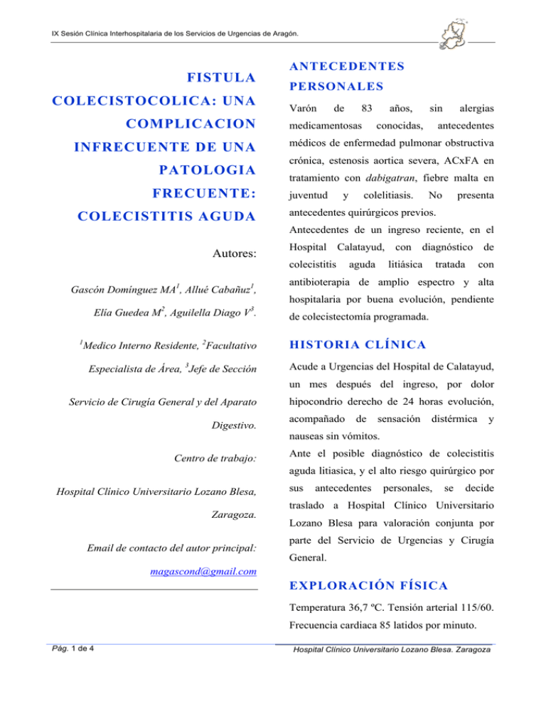 Colecistitis Aguda Colecistitis Aguda