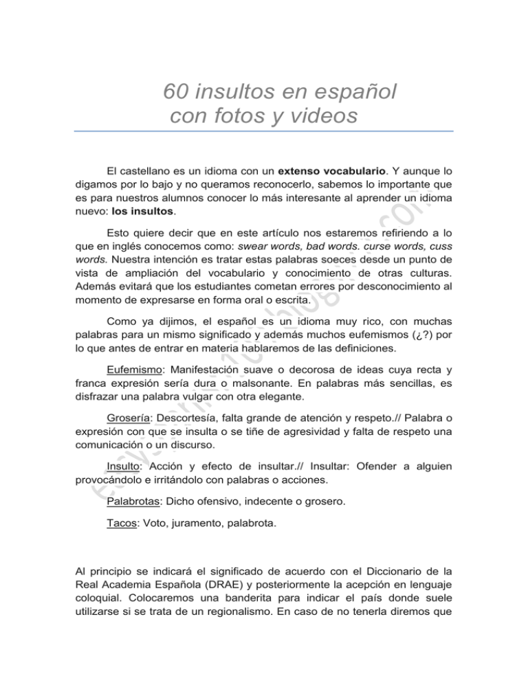 60 insultos en español con fotos y videos