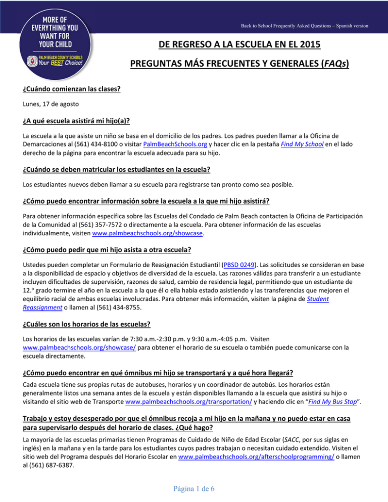 DE REGRESO A LA ESCUELA EN EL 2015 PREGUNTAS MÁS