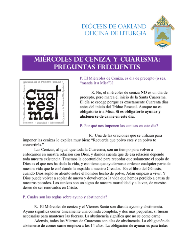 Miércoles de Ceniza y Cuaresma: Preguntas