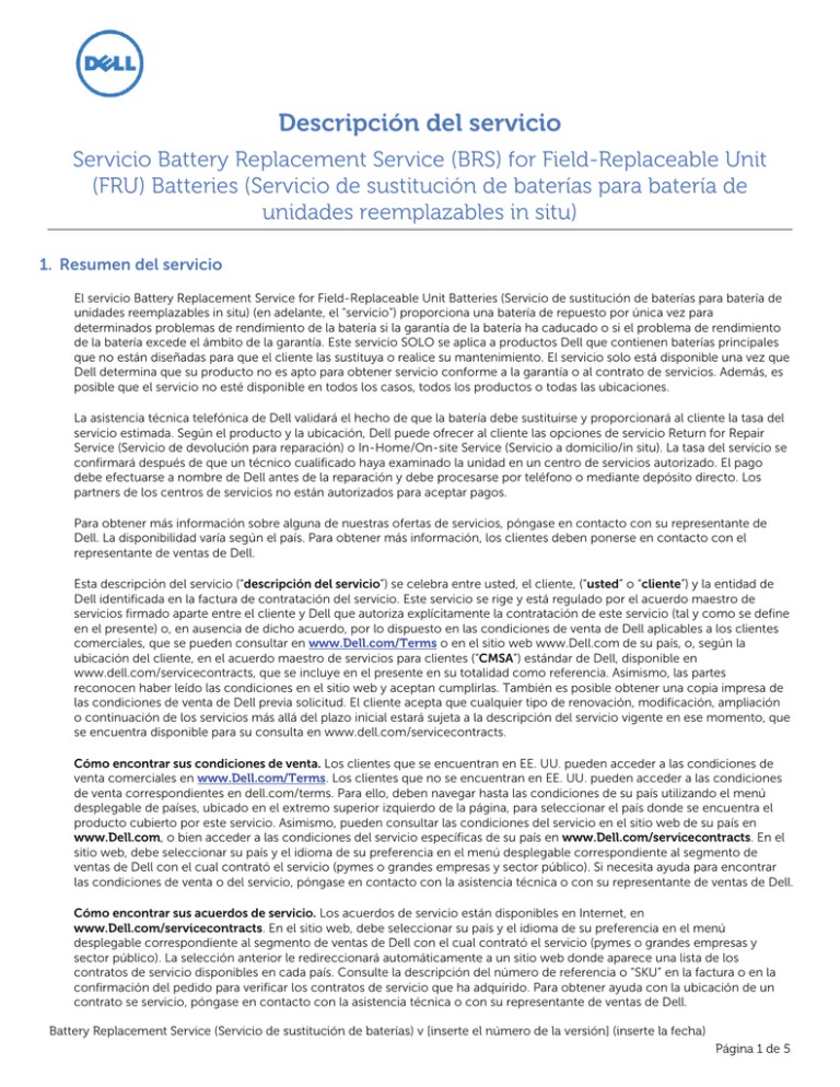 Descripción del servicio