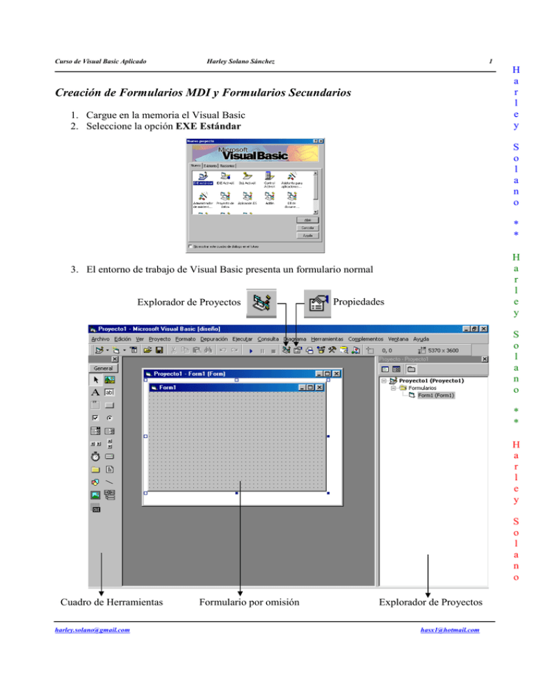 Creación de Formularios MDI y Formularios Secundarios