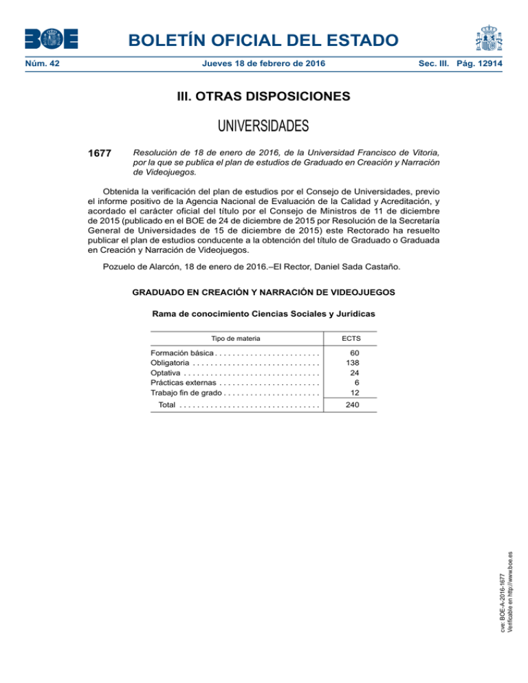 Disposición 1677 del BOE núm. 42 de 2016