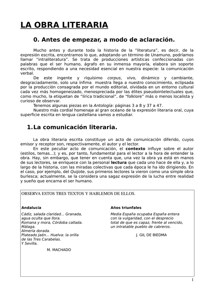 la obra literaria - F