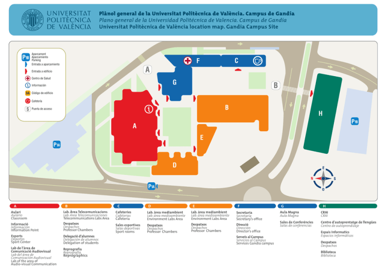 Plano del campus de Gandia - UPV Universitat Politècnica de